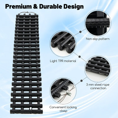 Costway 2 Pack Tire Traction Mats Coilable TPR Recovery Track Pad ...