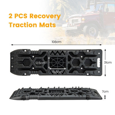 Costway 2 PCS Large Recovery Traction Boards Set W/ Jack Lift Base ...