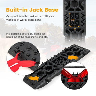 Costway 2 PCS Large Recovery Traction Boards Set W/ Jack Lift Base ...