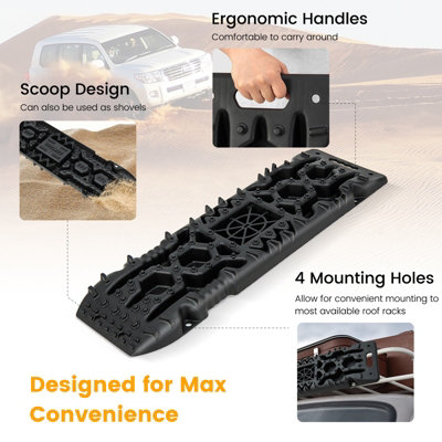 Costway 2 PCS Large Recovery Traction Boards Set W/ Jack Lift Base ...