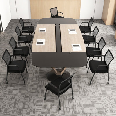 COSTWAY 2 PCS OFFICE GUEST CHAIRS ON WHEELS MESH BACK RECEPTION CHAIR
