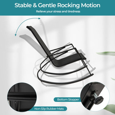 Costway 2 Pieces Patio Rocking Chairs Outdoor Sling Fabric Rockers w ...