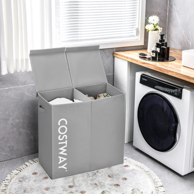 Laundry basket 2 sections store
