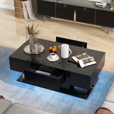 Costway 2-Tier Coffee Table Modern Center Table Cocktail Table W ...