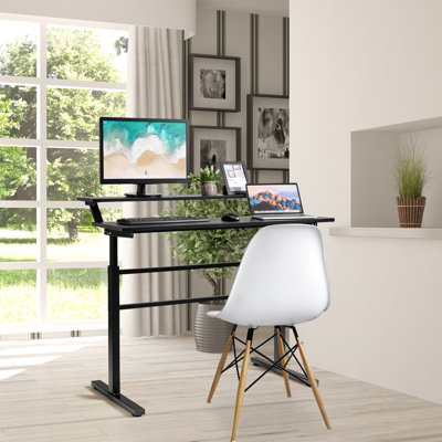 Costway 2 tier home office study workstation computer desk hw55395 store