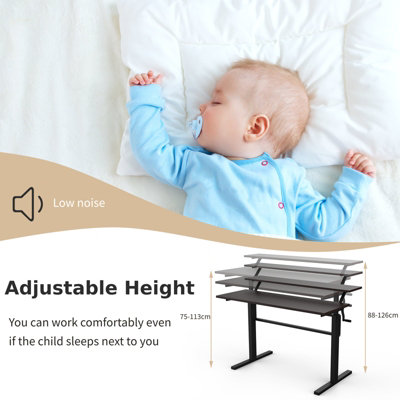 Costway 2-Tier Standing Computer Desk Sit to Stand Workstation ...