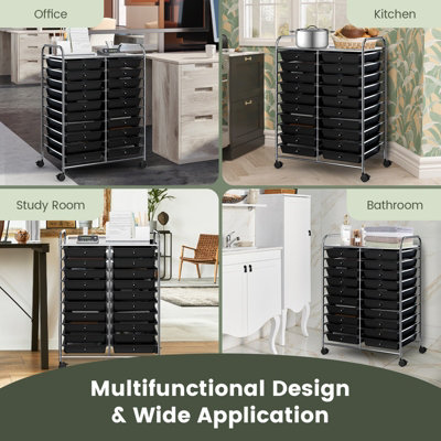 Costway 20 Drawers Storage Trolley Mobile Rolling Utility Cart Home ...