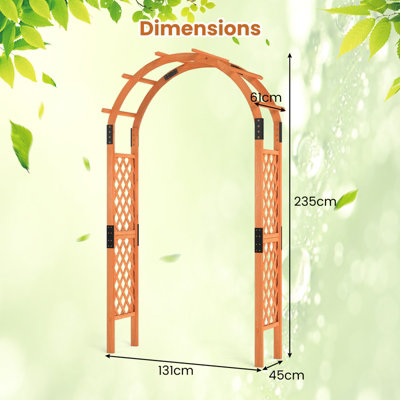 Costway 235cm Wooden Garden Arbor Trellis Solid Wood Trellis Climbing ...