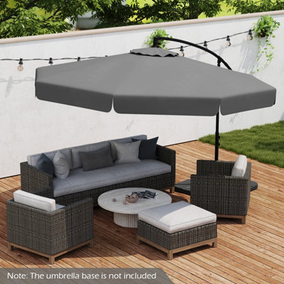 COSTWAY 290 cm Offset Hanging Parasol with Cover Patio Cantilever ...