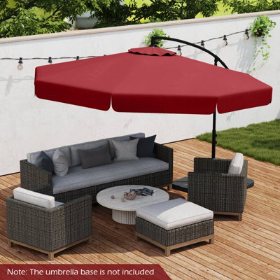 COSTWAY 290 cm Offset Hanging Parasol with Cover Patio Cantilever ...