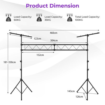Costway 3.5M Lighting Truss System 11-Level Height Adjustable Stage ...