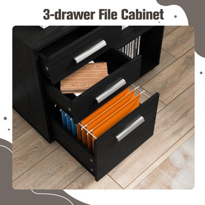Lateral filing cabinet wood store
