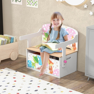 Costway 3-in-1 Kids Convertible Activity Bench Kids Table Chair Set ...