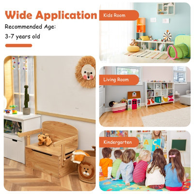 Costway 3-in-1 Kids Convertible Activity Bench Toy Box
