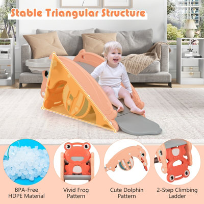 Costway 3-in-1 Kids Slide Rocking Horse Toy Set Indoor Kids Rocking ...