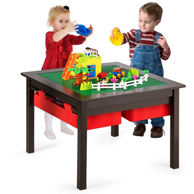 Costway 3-in-1 Kids Table Study Activity with Storage Drawers | DIY at B&Q