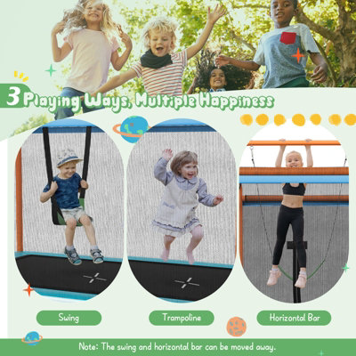 Costway 3-in-1 Kids Trampoline 6FT Rectangle Toddler Trampoline w ...