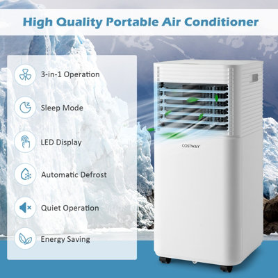 Costway 3-in-1 Portable Air Conditioner 9000 BTU Mobile Air Cooler w ...