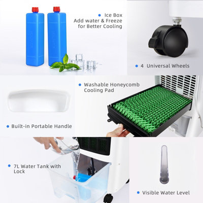 Shop Costway 3-in-1 Portable Evaporative Cooler Fan Humidifier w/ 7L ...