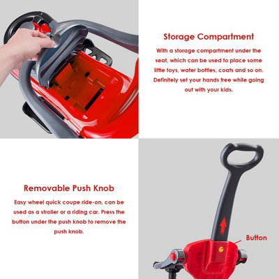 Costway 3 in 1 Ride on Push Car Pushing Car Toy Mega Car Convertible ...