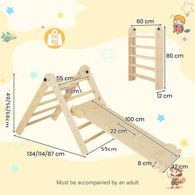 Costway 3-in-1 Triangular Climbing Toys Foldable Triangle Set w ...