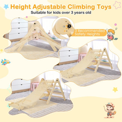 Costway 3-in-1 Triangular Climbing Toys Foldable Triangle Set w ...