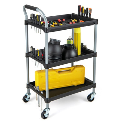 Costway 3 Layer Detailing Tool Cart 102cm Utility Cart Tool Mobile ...
