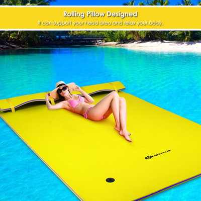 Costway 3 Layer Floating Water Mat Buoyancy Pad Swimming Pool Float Mat ...