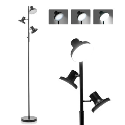 Costway 3-Light Modern Floor Lamp Freestanding Tree Lamp w/ 3 Angle ...