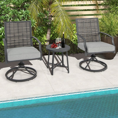 Patio swivel chair set store