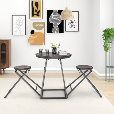 Lounge bar table with foldable stools store