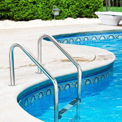 COSTWAY 3-Step Swimming Pool Ladder 304 Stainless Steel In-Ground Pool ...