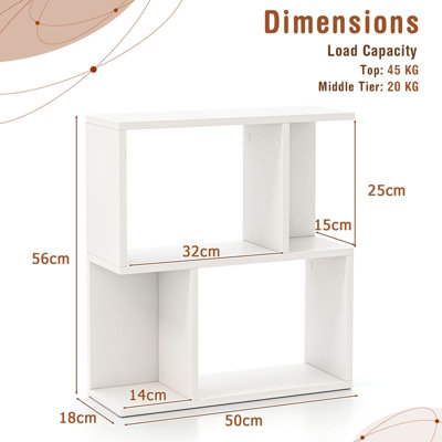 COSTWAY 3-Tier Bookshelf Display Shelf for Small Space Freestanding ...
