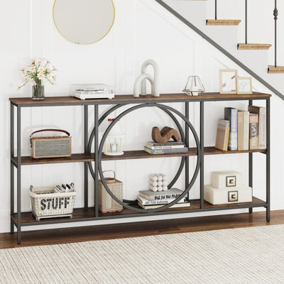 COSTWAY 3-Tier Console Table w/ Metal Frame 180 cm Long Entry Table