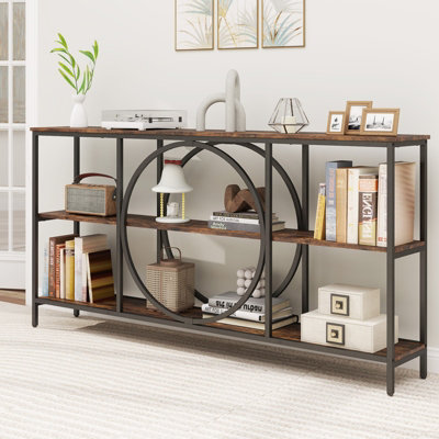 COSTWAY 3-TIER CONSOLE TABLE W/ METAL FRAME 180 CM LONG ENTRY TABLE