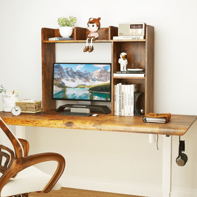 Costway 3-Tier Desk Bookshelf Wooden Desktop Display Shelf Furniture Hutch