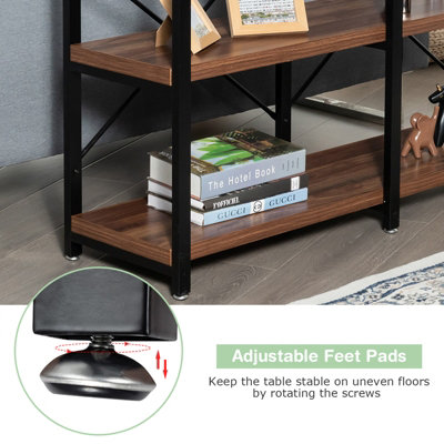 Costway 3-Tier Metal Frame Console Table w/ Storage Shelves