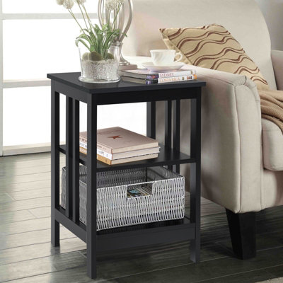 Costway 3-Tier Nightstand Wooden End Table Sofa Bed Side Table Storage ...