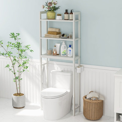 Costway 3-Tier Over-The-Toilet Storage Shelf Space Saving Metal ...