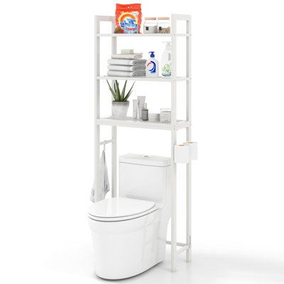 Costway 3-Tier Over-The-Toilet Storage Shelf Space Saving Metal ...
