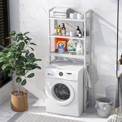 Costway 3-Tier Over-The-Toilet Storage Shelf Space Saving Metal ...