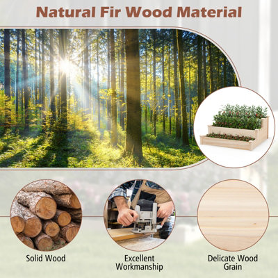 Costway 3-tier Raised Garden Bed Tiered Garden Box Patio Elevated ...