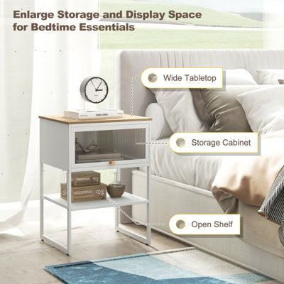 Costway 3-Tier Side Table Modern End Table Beside Sofa Nightstand with ...