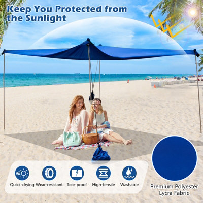 Costway 3 x 3 m Beach Canopy Shields Large Outdoor Picnic Tent Sun ...