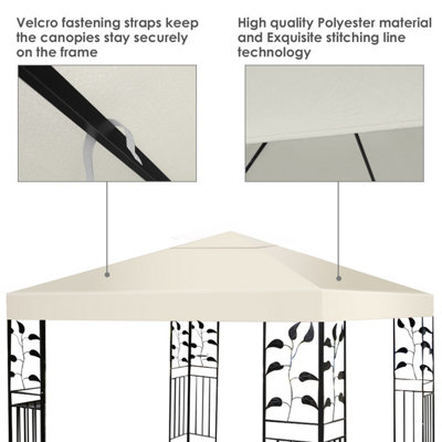 Costway 3 x 3 m Gazebo Replacement Canopy Top Cover Outdoor Patio ...