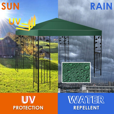 Costway 3 x 3 m Gazebo Replacement Canopy Top Cover Outdoor Patio ...