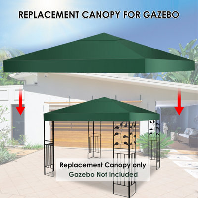 Costway 3 x 3 m Gazebo Replacement Canopy Top Cover Outdoor Patio ...