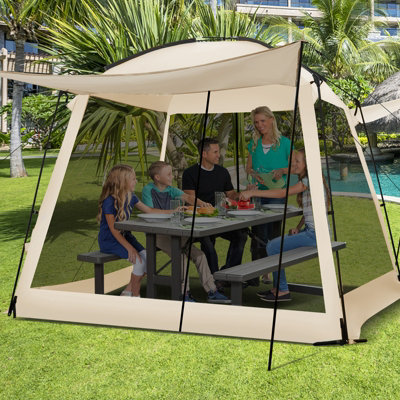 Costway 3 x 3 M Portable Camping Canopy Tent Screen Shelter Gazebo W ...