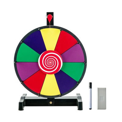 Costway 30cm Tabletop Spinning Wheel for Prizes W/ Dry Erase & Marker ...