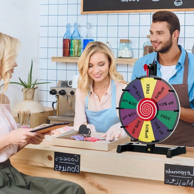 Costway 30cm Tabletop Spinning Wheel for Prizes W/ Dry Erase & Marker